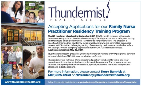 Nurse Practitioner Residency Program - Thundermist Health Center